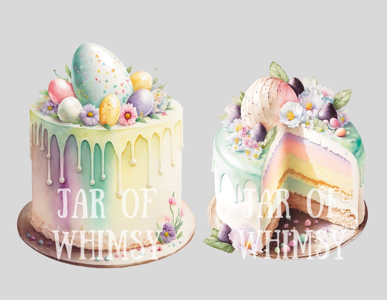 Watercolour Pastel Easter Treats Clipart Easter Eggs PNG - Etsy