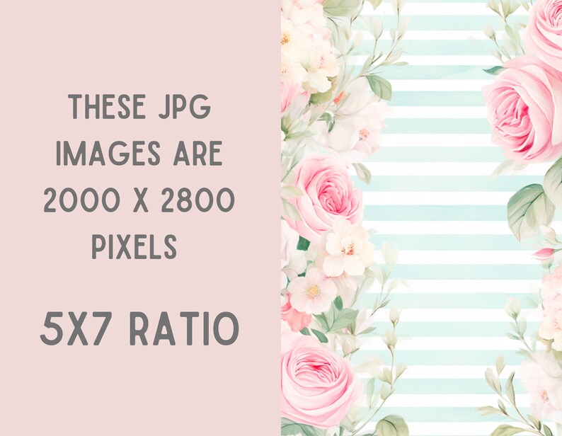 Watercolour Mint Shabby Chic Clipart Digital Paper JPG Digital Image ...