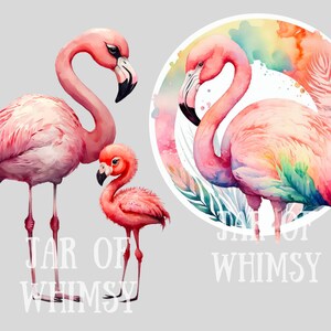 Watercolour Vibrant Flamingo Clipart Tropical Bird PNG Digital Image ...