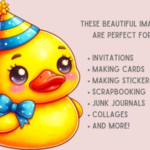 Watercolour Rubber Ducky Clipart Chibi Kawaii Rubber Duck PNG Digital ...