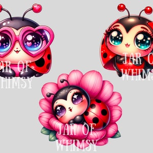 Watercolour Kawaii Ladybug Clipart Chibi Ladybird Lady Beetle PNG ...