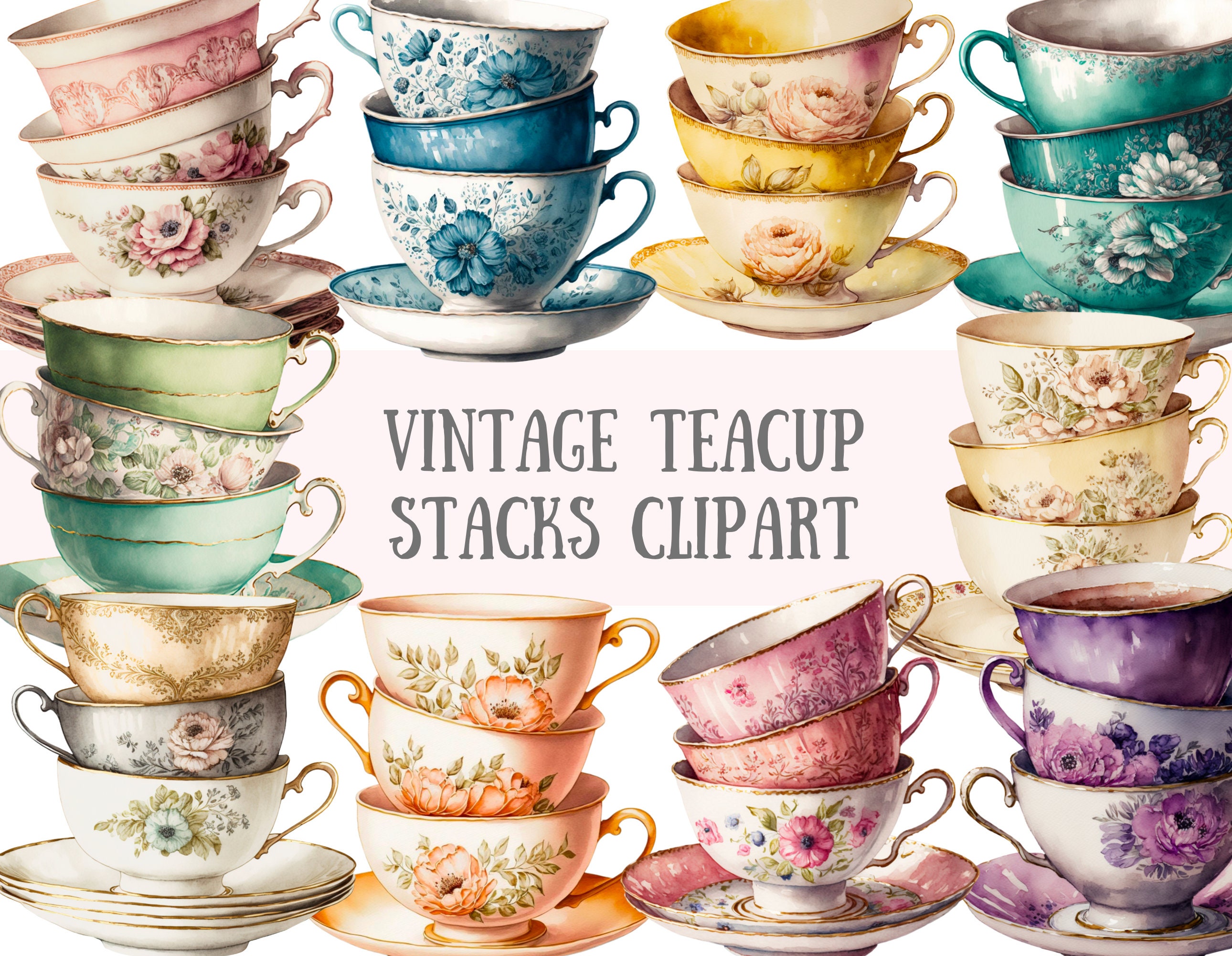 Vintage Teacup Clipart