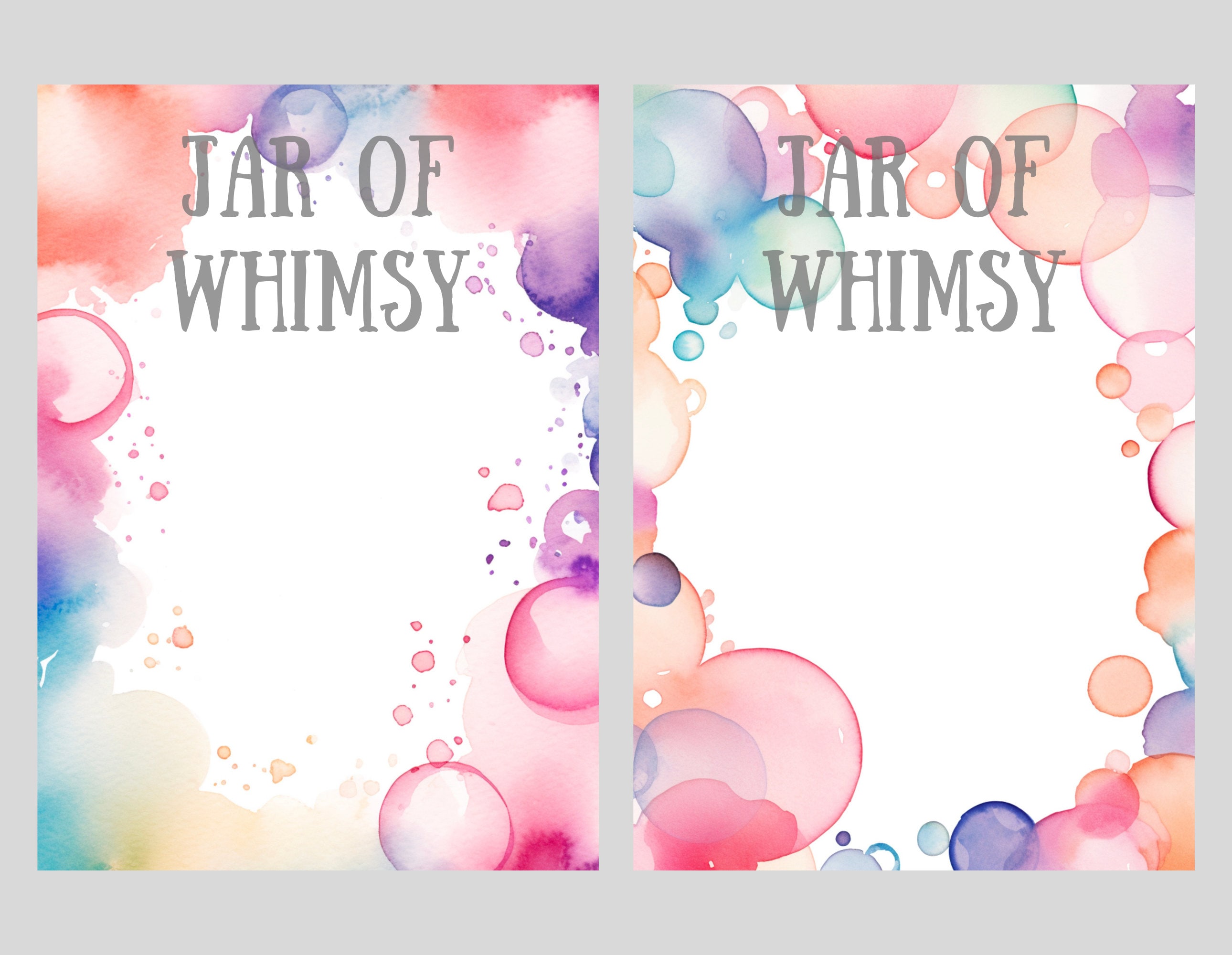 Watercolour Bubble Frame Background Clipart Bubble Party JPG Digital ...