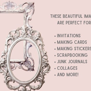 Watercolour White Ornate Frame Clipart Shabby Chic Baroque Frame PNG ...