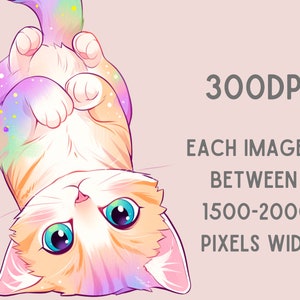 Watercolour Rainbow Kitty Clipart Cute Rainbow Cat PNG Digital Image ...