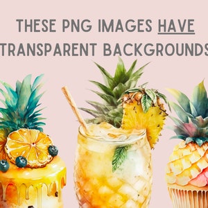 Watercolour Pineapple Clipart Tropical Fruit PNG Digital Image ...