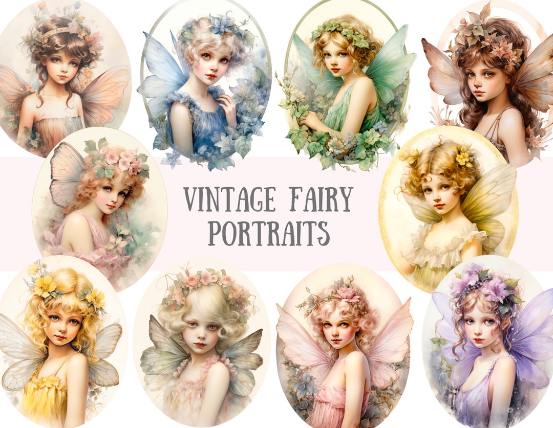 Watercolour Vintage Fairy Clipart Pixies Sprites Nymph Elf PNG Digital ...