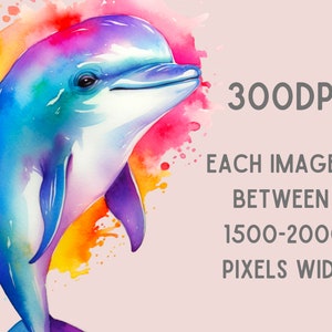 Watercolour Rainbow Sea Creatures Clipart Turtle Sea Horse PNG Digital ...