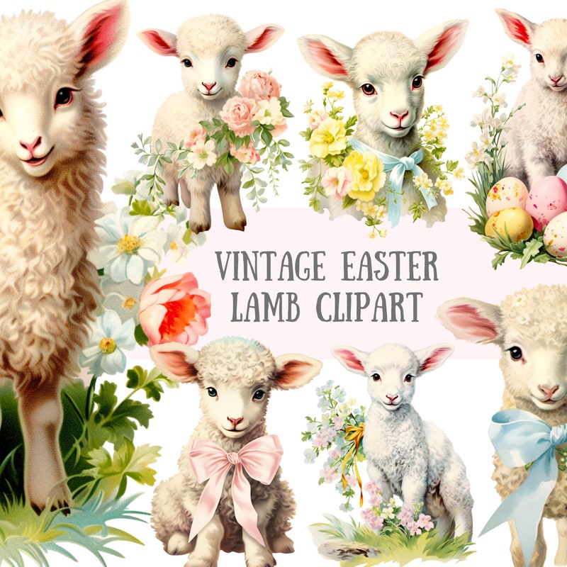 Easter Lamb Clipart - Etsy