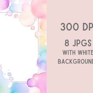 Watercolour Bubble Frame Background Clipart Bubble Party JPG Digital ...