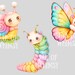 Watercolour Kawaii Rainbow Spring Clipart Cute Chibi Girl PNG Digital ...