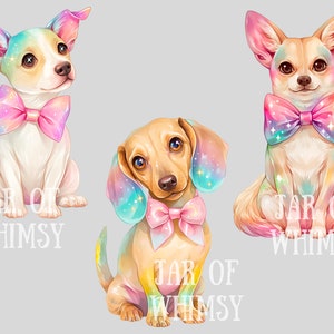 Watercolour Sparkly Rainbow Dog Clipart Magical Rainbow Puppy PNG ...