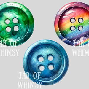 Watercolour Button Clipart Round Colourful Button PNG Digital Image ...