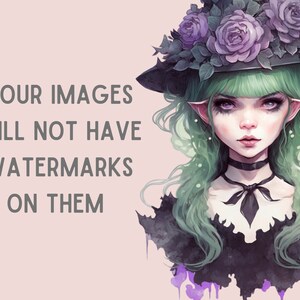 Watercolour Swamp Witch Clipart Gothic Halloween Fantasy PNG Digital ...
