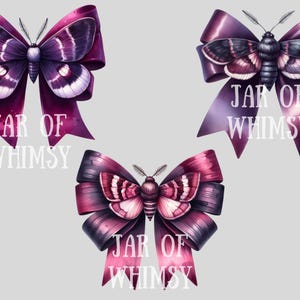 Watercolour Moth Bow Clipart Gothic Spooky Bow PNG Digital Image ...