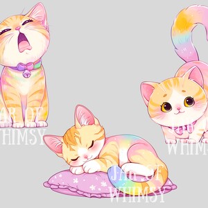 Watercolour Rainbow Kitty Clipart Cute Rainbow Cat PNG Digital Image ...
