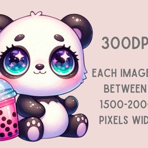 Watercolour Bubble Tea Animal Clipart Boba Tea Animals PNG Digital ...