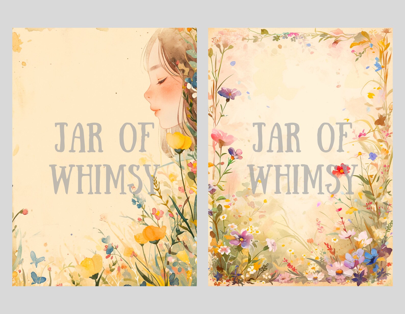 Watercolour Wildflower Border Clipart Overgrown Flower Garden JPG ...