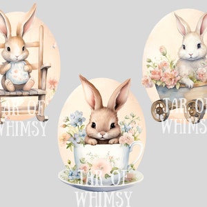 Watercolour Vintage Rabbit Clipart Vintage Storybook Bunny PNG Digital ...