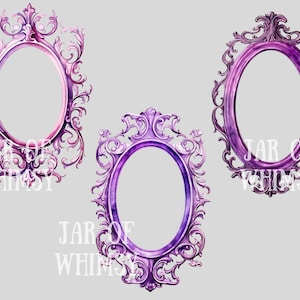 Watercolour Purple Ornate Frame Clipart Baroque Frames PNG Digital ...