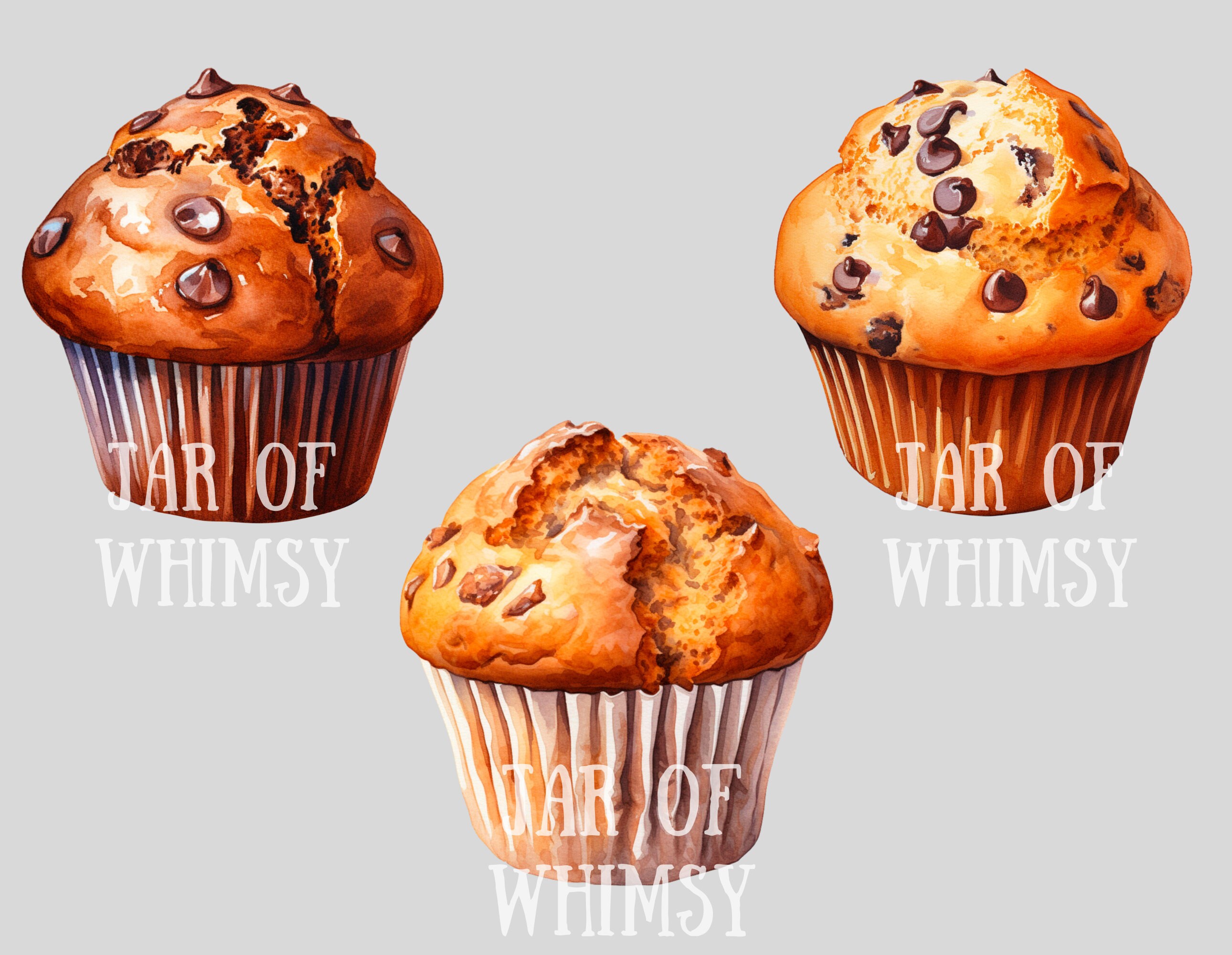 Watercolour Muffin Clipart Delicious Cupcake Bakery Treat PNG Digital ...