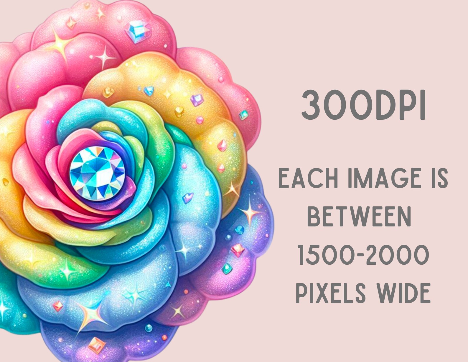 Watercolour Rainbow Flowers Clipart Spring Flower Elements PNG Digital ...