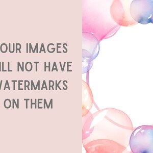 Watercolour Bubble Frame Background Clipart Bubble Party JPG Digital ...