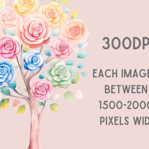 Watercolour Pastel Rainbow Tree Clipart Fantasy Forest PNG Digital ...
