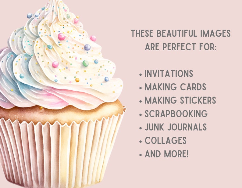 Watercolour Pastel Cupcake Clipart Rainbow Birthday Cake PNG - Etsy