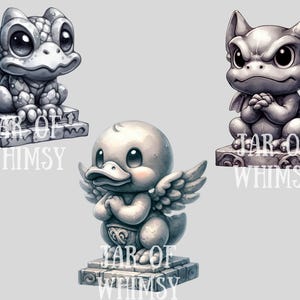 Watercolour Gargoyle Clipart Cute Gargoyle Animal Statue PNG Digital ...