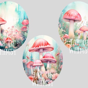 Watercolour Pink Mushroom Clipart Fairy Toadstools PNG Digital Image ...