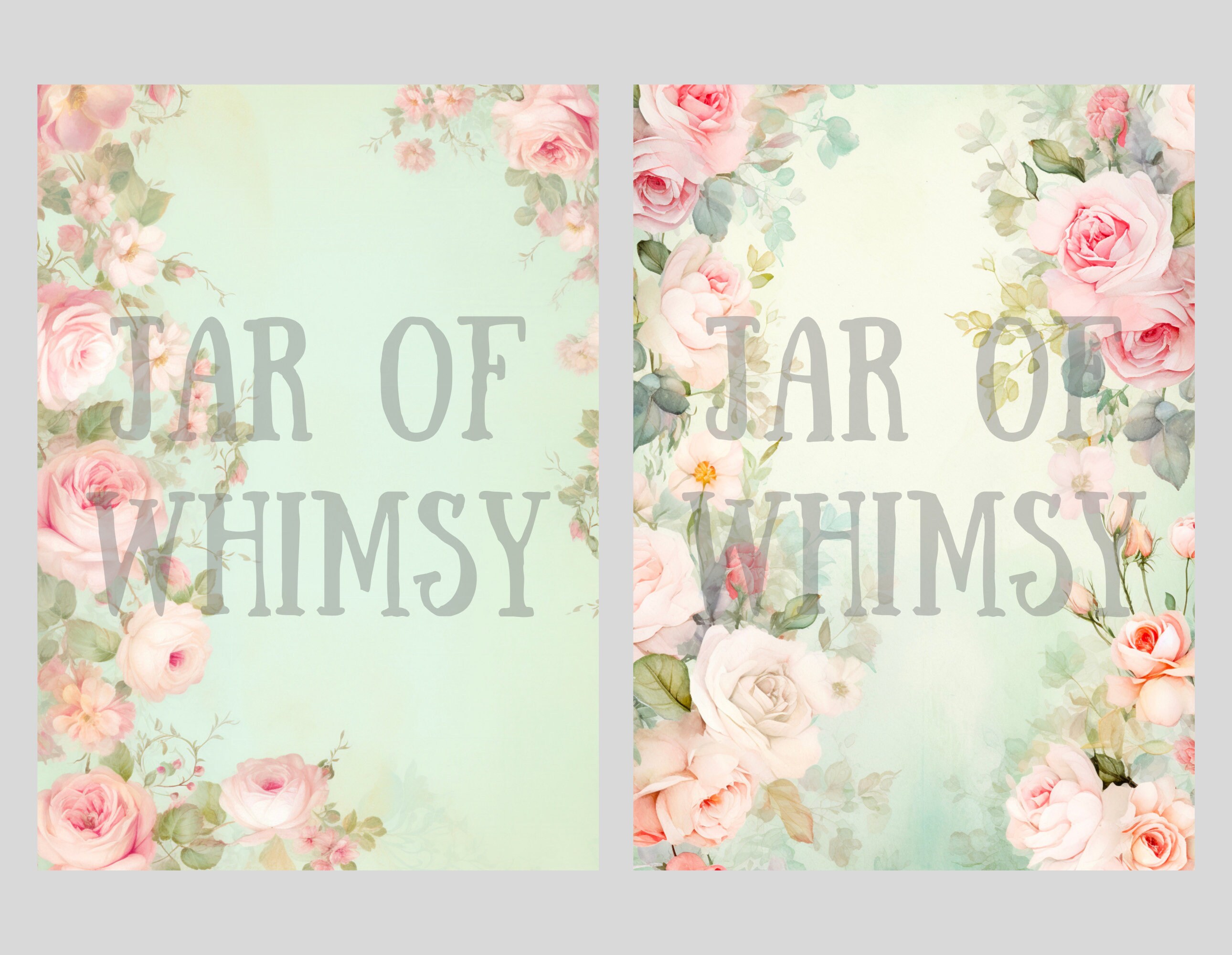Watercolour Mint Shabby Chic Clipart Digital Paper JPG Digital Image ...