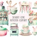 Watercolour Shabby Chic Kitchen Clipart Retro Baking PNG Digital Image ...