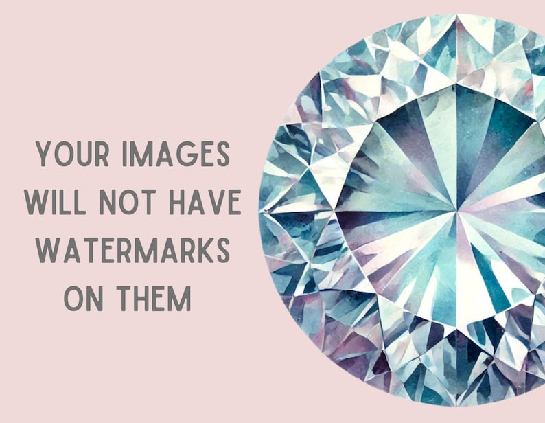Watercolour Pastel Gem Clipart Round Rhinestone Diamond Gemstones PNG ...