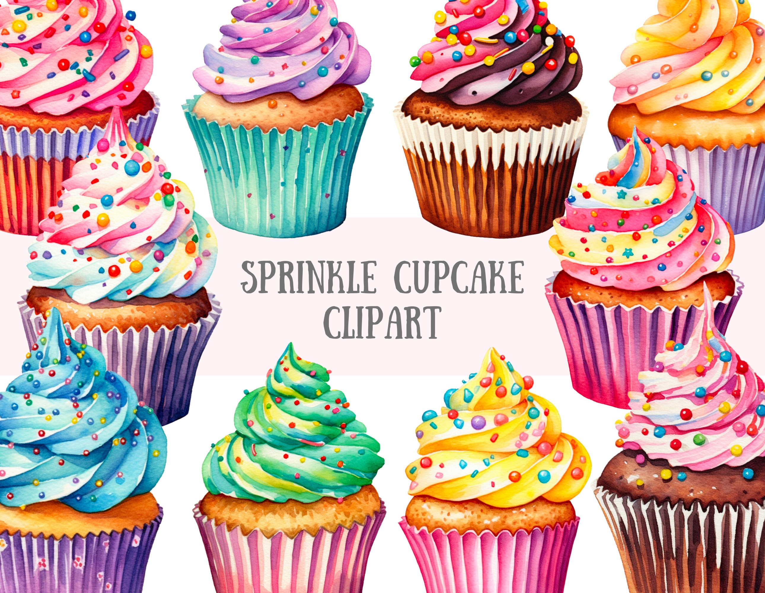 Sprinkle Cupcake Clipart