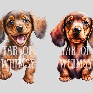 Watercolour Dachshund Puppies Clipart - Sausage Dog PNG Digital Image ...