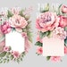 Watercolour Pink Floral Tag Clipart Rose Label PNG Digital - Etsy