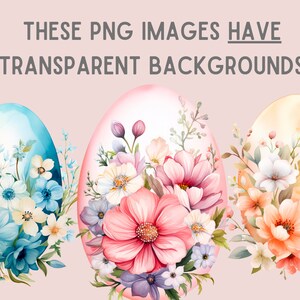 Watercolour Floral Easter Egg Clipart Spring Easter Eggs PNG Digital ...