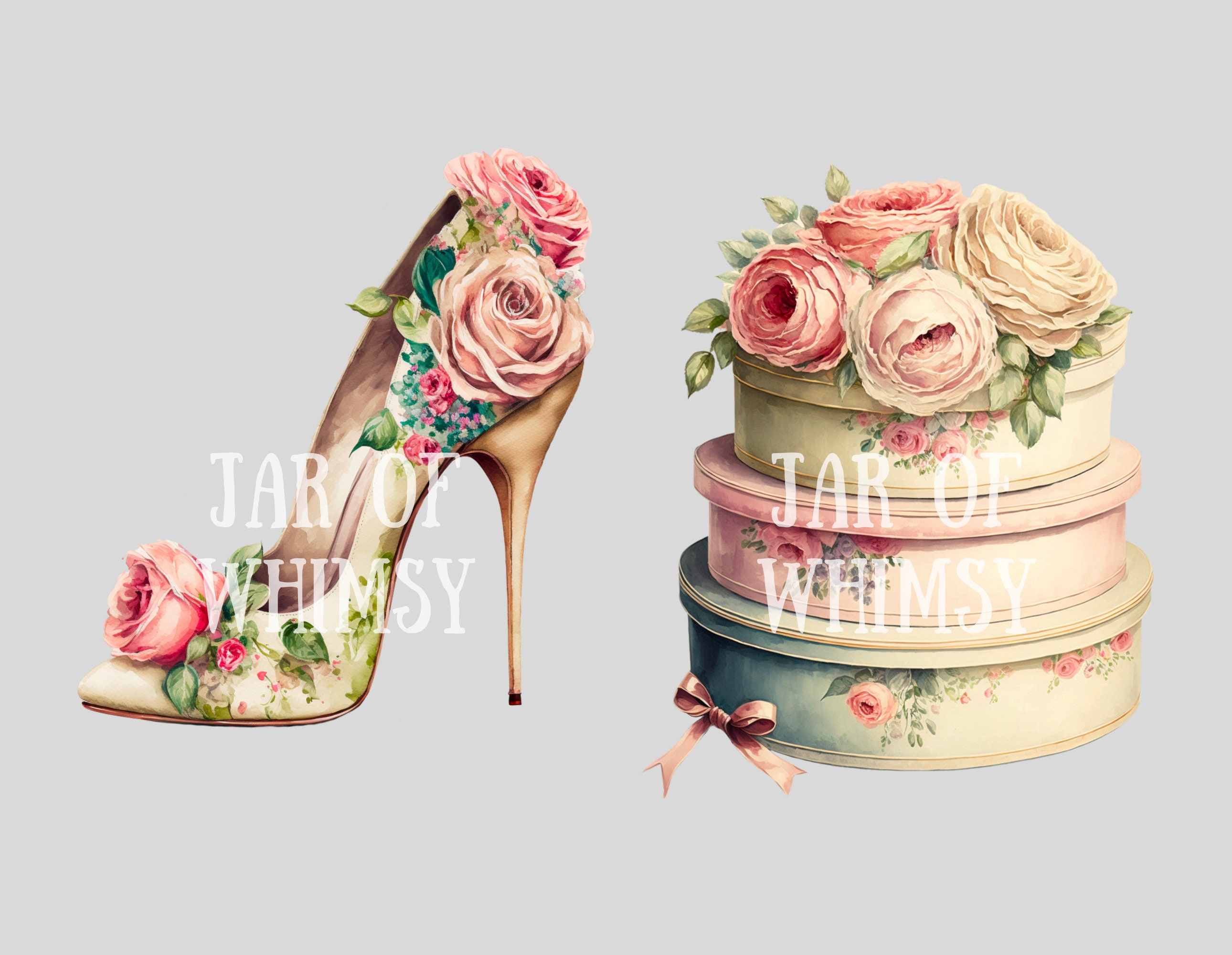 Watercolour Vintage Pink Rose Clipart - Vintage Lady PNG Digital Image ...