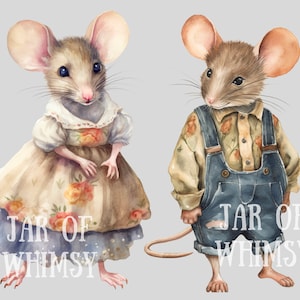 Watercolour Vintage Farm Mice Clipart Farm Mouse PNG Digital Image ...