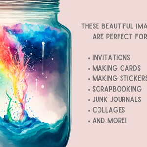 Watercolour Bright Rainbow Jars Clipart - Glass Jar PNG Digital Image ...
