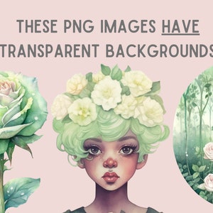 Watercolour Nature Pixie Clipart Green Earth Fairy PNG Digital Image ...