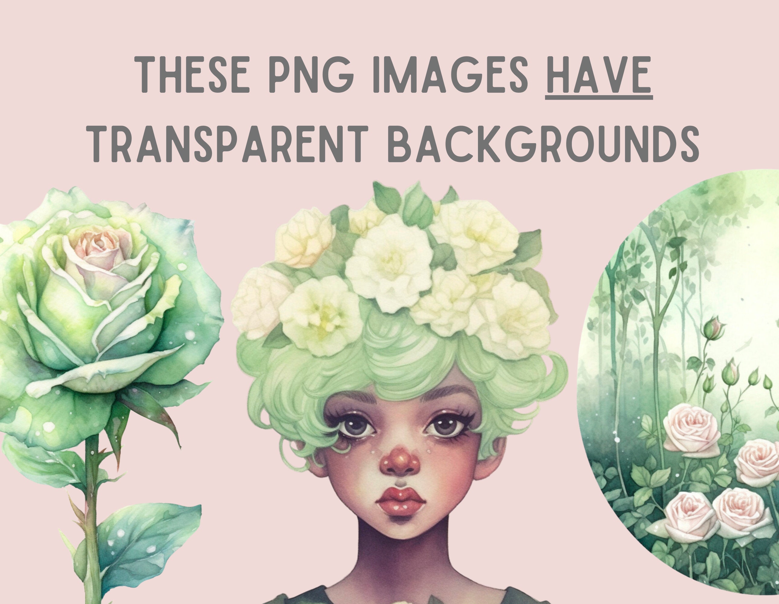Watercolour Nature Pixie Clipart Green Earth Fairy PNG Digital Image ...