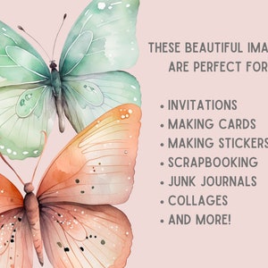 Watercolour Pastel Butterfly Clipart Spring Butterflies PNG Digital ...