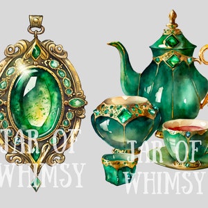 Watercolour Emerald Green Princess Clipart Fairytale Fantasy PNG ...