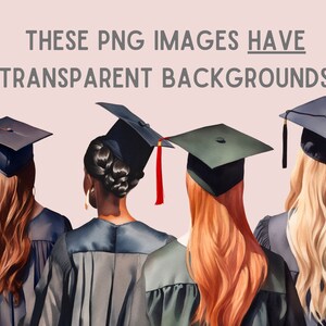 Watercolour Graduation Girl Clipart Graduate Fashion Girls PNG Digital ...