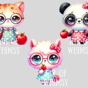 Watercolour Teacher Animal Clipart Cute Teacher Appreciation PNG ...