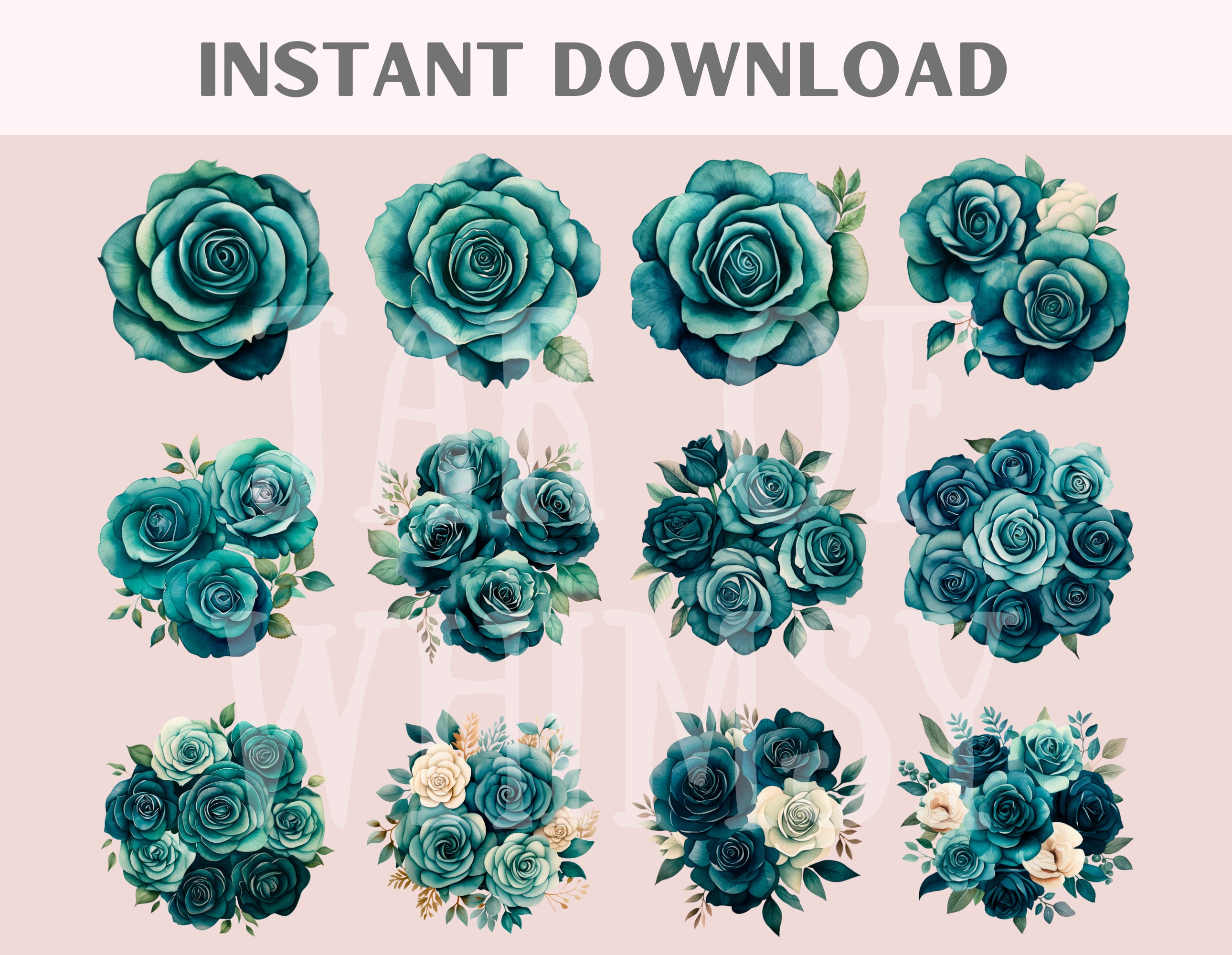 Teal Rose Art