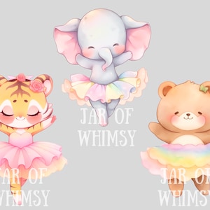 Watercolour Kawaii Ballerina Clipart Cute Chibi Ballet Girl PNG Digital ...