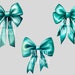 Watercolour Teal Bow Clipart Aqua Ocean Blue Bow PNG Digital Image ...